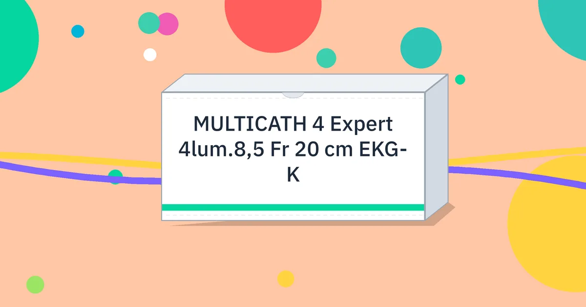 Symbolbild: Packung mit der Aufschrift MULTICATH 4 Expert 4lum.8,5 Fr 20 cm EKG-K (PZN 09446571) – Verfügbarkeit und Bezug in Apotheken in Frankfurt am Main