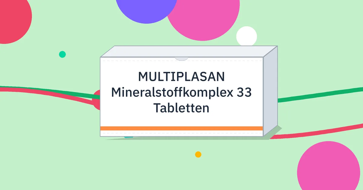 Symbolbild: Packung mit der Aufschrift MULTIPLASAN Mineralstoffkomplex 33 Tabletten (PZN 04155490) – Verfügbarkeit und Bezug in Apotheken in Frankfurt am Main