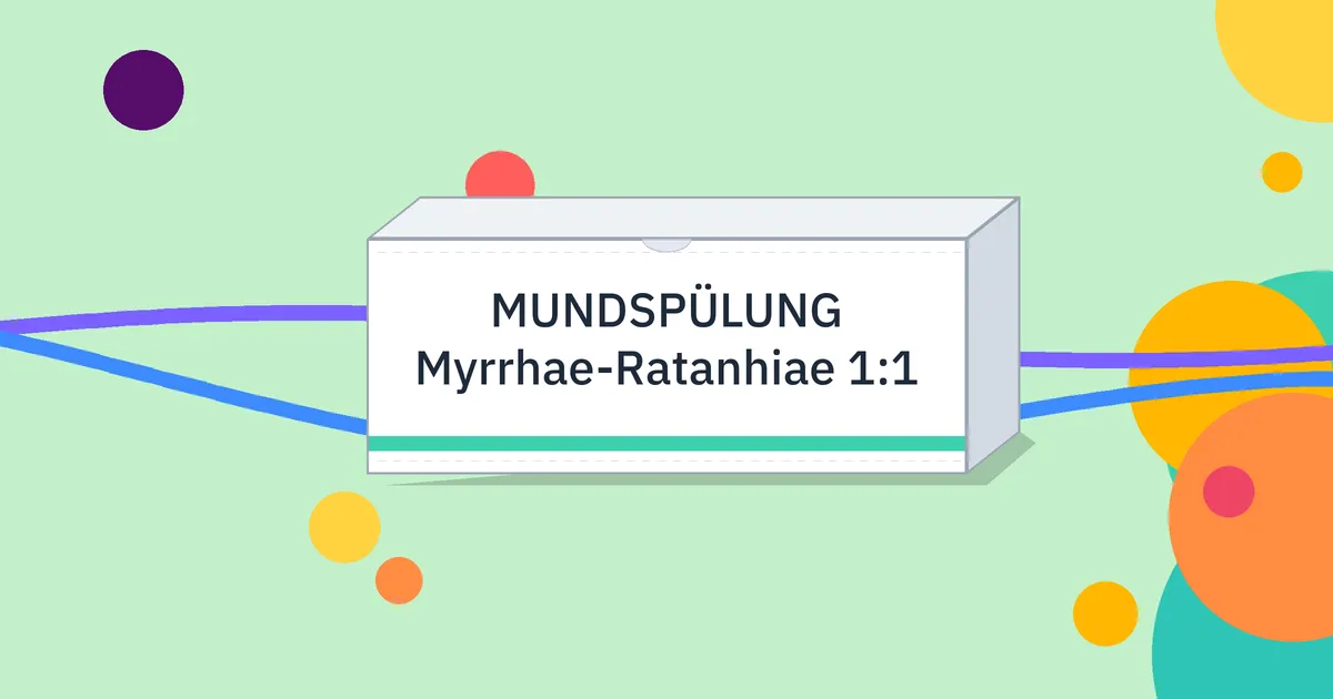 Symbolbild: Packung mit der Aufschrift MUNDSPÜLUNG Myrrhae-Ratanhiae 1:1 (PZN 11052336) – Verfügbarkeit und Bezug in Apotheken in Frankfurt am Main