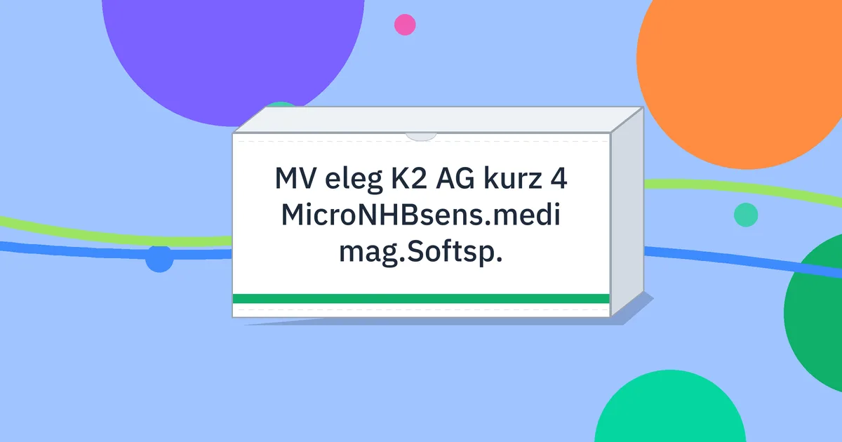 Symbolbild: Packung mit der Aufschrift MV eleg K2 AG kurz 4 MicroNHBsens.medi mag.Softsp. (PZN 15709885) – Verfügbarkeit und Bezug in Apotheken in Frankfurt am Main
