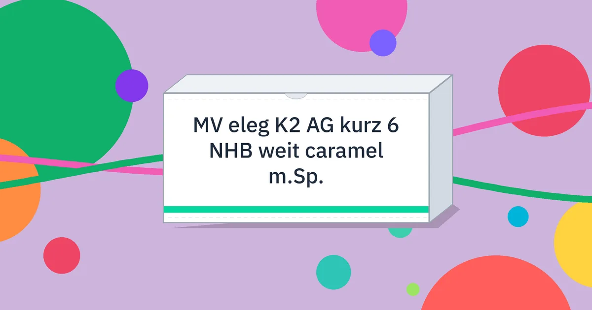 Symbolbild: Packung mit der Aufschrift MV eleg K2 AG kurz 6 NHB weit caramel m.Sp. (PZN 15715294) – Verfügbarkeit und Bezug in Apotheken in Frankfurt am Main
