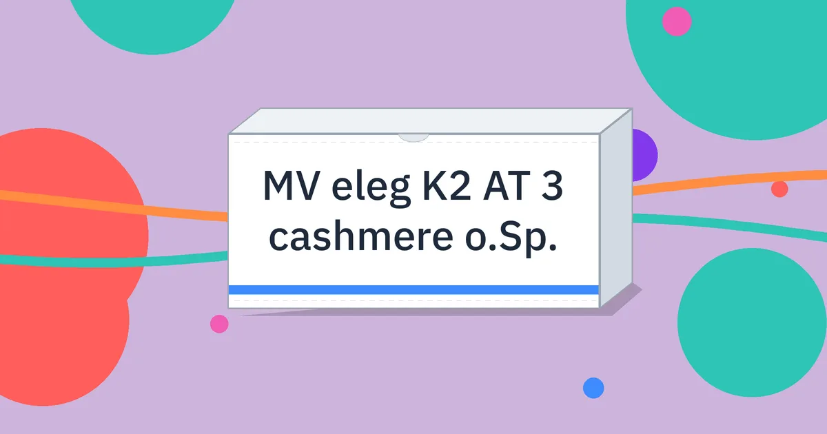 Symbolbild: Packung mit der Aufschrift MV eleg K2 AT 3 cashmere o.Sp. (PZN 15284919) – Verfügbarkeit und Bezug in Apotheken in Frankfurt am Main