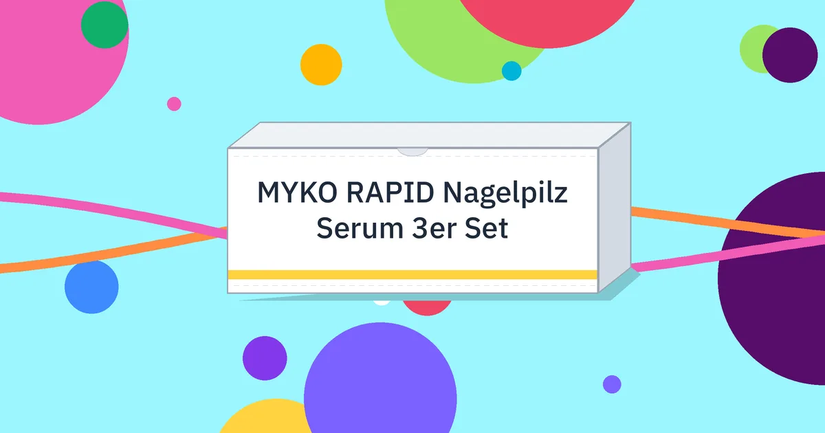 Symbolbild: Packung mit der Aufschrift MYKO RAPID Nagelpilz Serum 3er Set (PZN 20098455) – Verfügbarkeit und Bezug in Apotheken in Frankfurt am Main