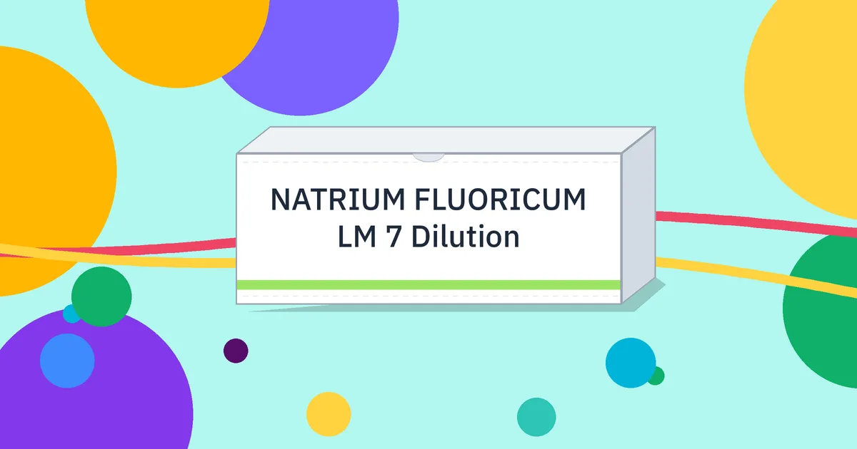 Symbolbild: Packung mit der Aufschrift NATRIUM FLUORICUM LM 7 Dilution (PZN 12962431) – Verfügbarkeit und Bezug in Apotheken in Frankfurt am Main