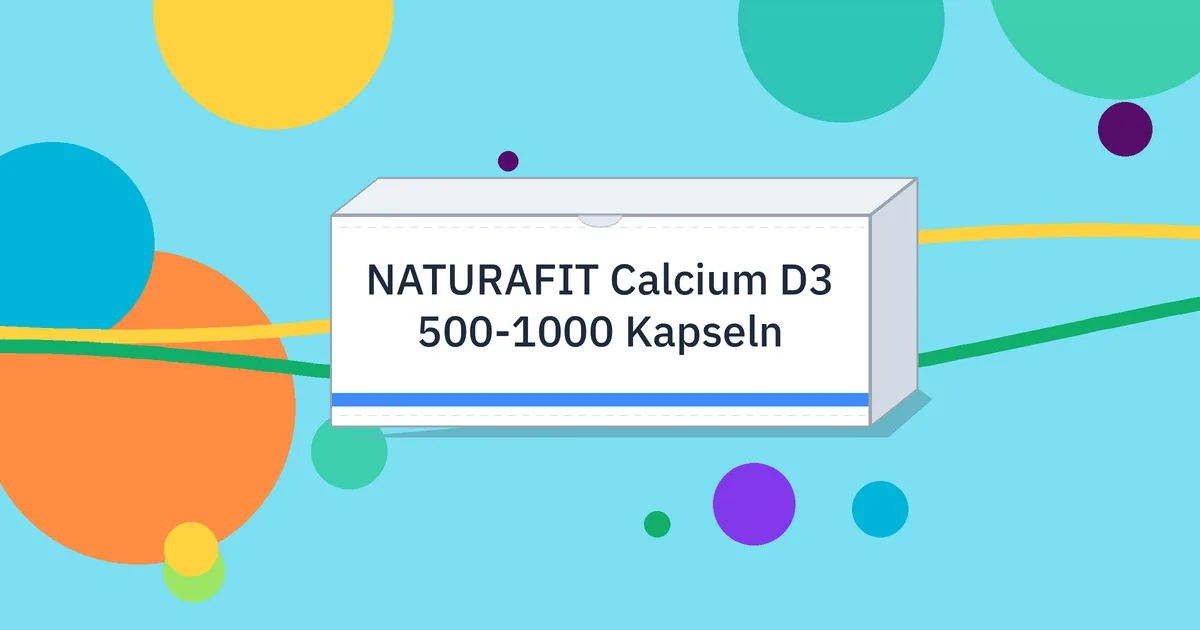 Symbolbild: Packung mit der Aufschrift NATURAFIT Calcium D3 500-1000 Kapseln (PZN 10400255) – Verfügbarkeit und Bezug in Apotheken in Frankfurt am Main