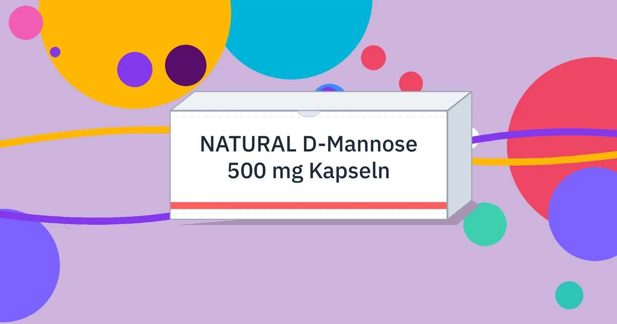Symbolbild: Packung mit der Aufschrift NATURAL D-Mannose 500 mg Kapseln (PZN 11161278) – Verfügbarkeit und Bezug in Apotheken in Frankfurt am Main