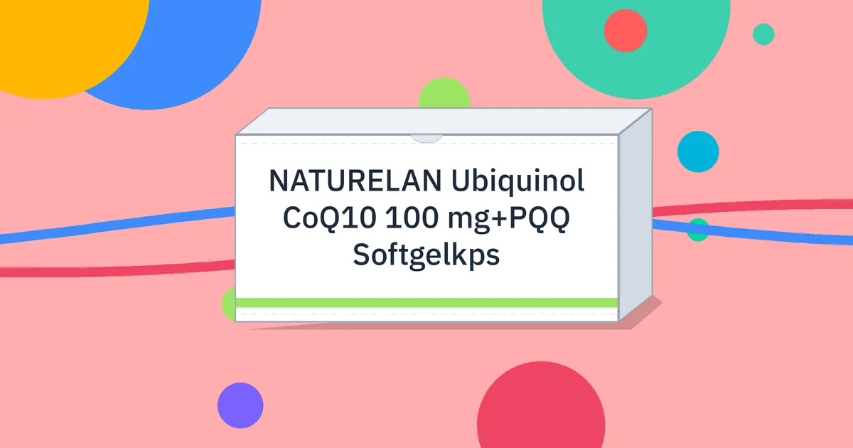 Symbolbild: Packung mit der Aufschrift NATURELAN Ubiquinol CoQ10 100 mg+PQQ Softgelkps (PZN 20094871) – Verfügbarkeit und Bezug in Apotheken in Frankfurt am Main