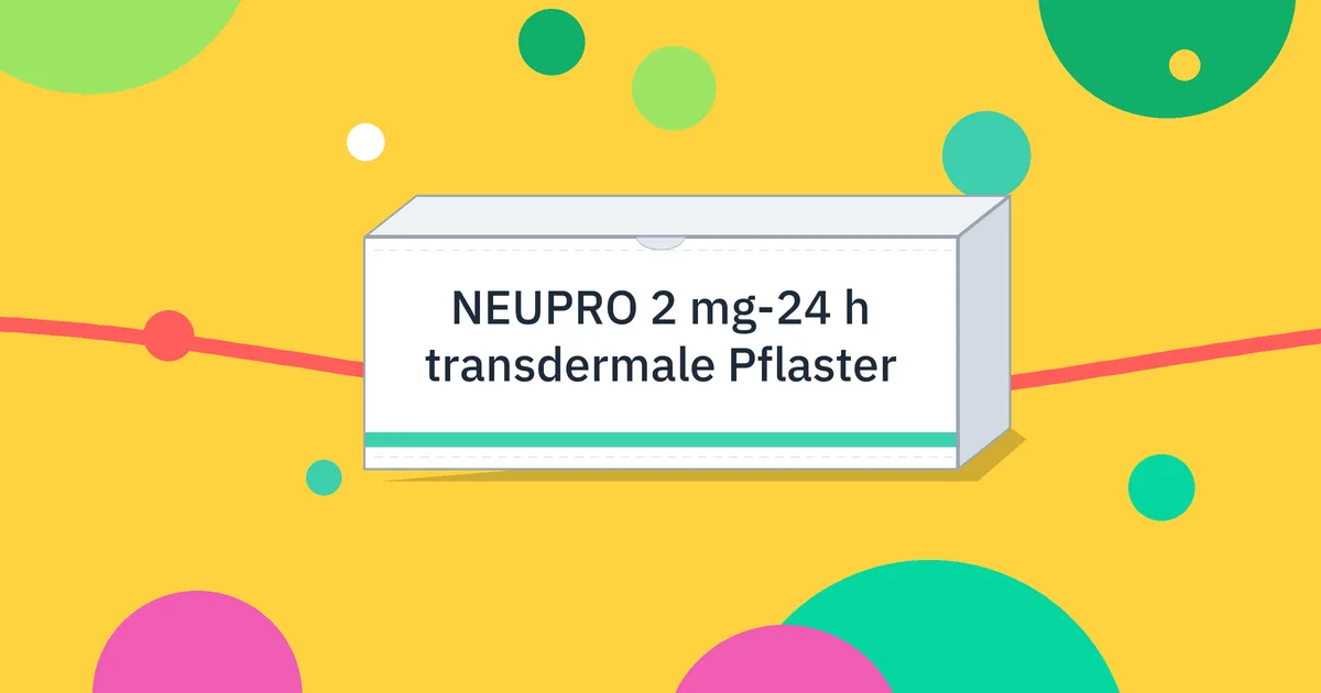Symbolbild: Packung mit der Aufschrift NEUPRO 2 mg-24 h transdermale Pflaster (PZN 19376334) – Verfügbarkeit und Bezug in Apotheken in Frankfurt am Main