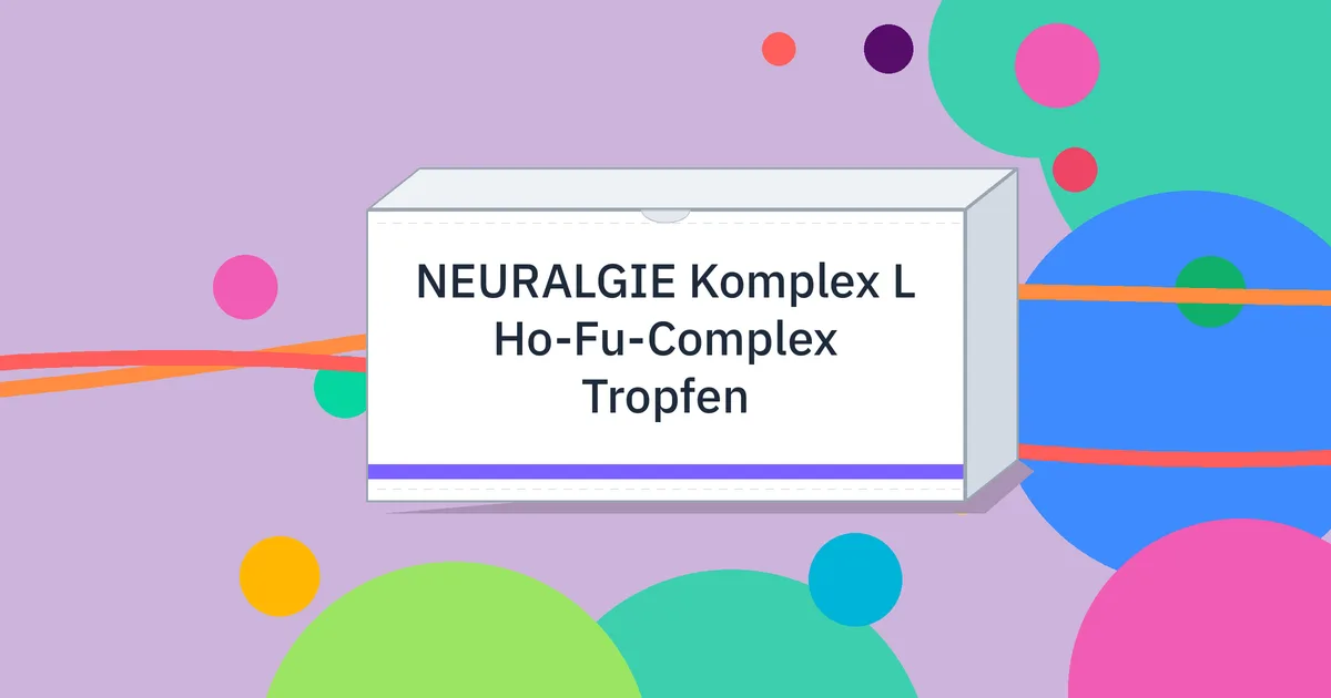 Symbolbild: Packung mit der Aufschrift NEURALGIE Komplex L Ho-Fu-Complex Tropfen (PZN 01742502) – Verfügbarkeit und Bezug in Apotheken in Frankfurt am Main