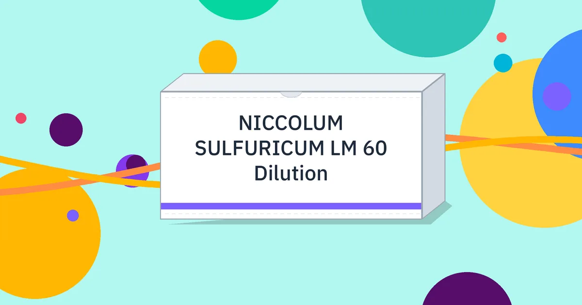 Symbolbild: Packung mit der Aufschrift NICCOLUM SULFURICUM LM 60 Dilution (PZN 12968899) – Verfügbarkeit und Bezug in Apotheken in Frankfurt am Main