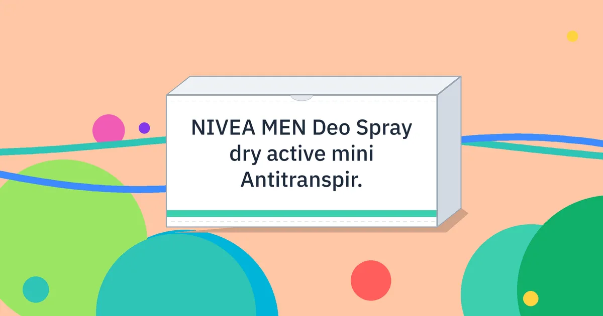 Symbolbild: Packung mit der Aufschrift NIVEA MEN Deo Spray dry active mini Antitranspir. (PZN 17626152) – Verfügbarkeit und Bezug in Apotheken in Frankfurt am Main