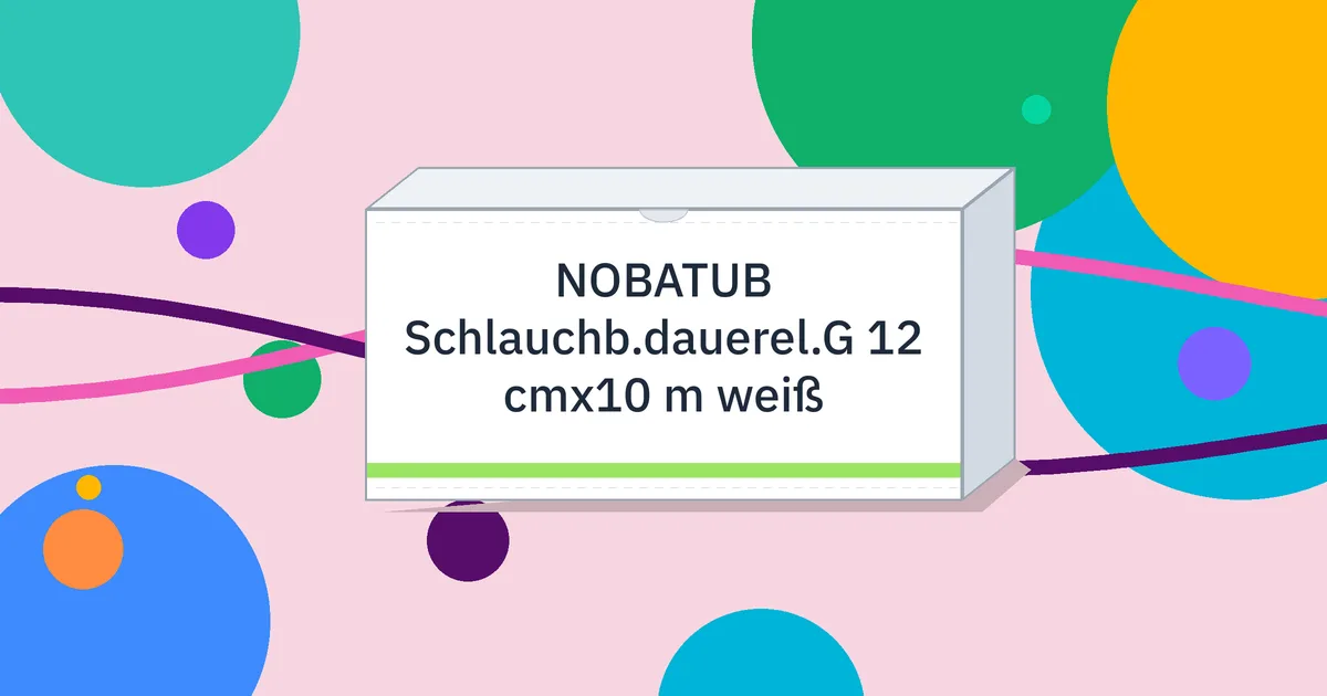 Symbolbild: Packung mit der Aufschrift NOBATUB Schlauchb.dauerel.G 12 cmx10 m weiß (PZN 07094174) – Verfügbarkeit und Bezug in Apotheken in Frankfurt am Main