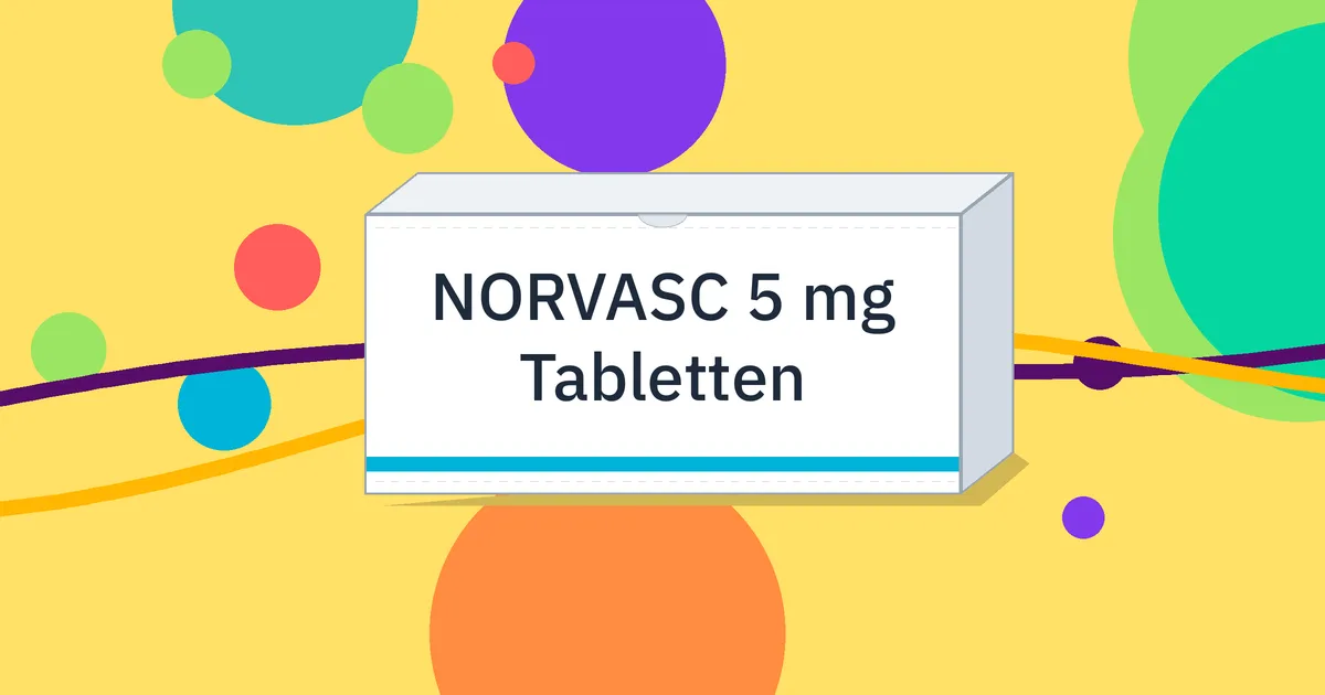 Symbolbild: Packung mit der Aufschrift NORVASC 5 mg Tabletten (PZN 02038923) – Verfügbarkeit und Bezug in Apotheken in Frankfurt am Main