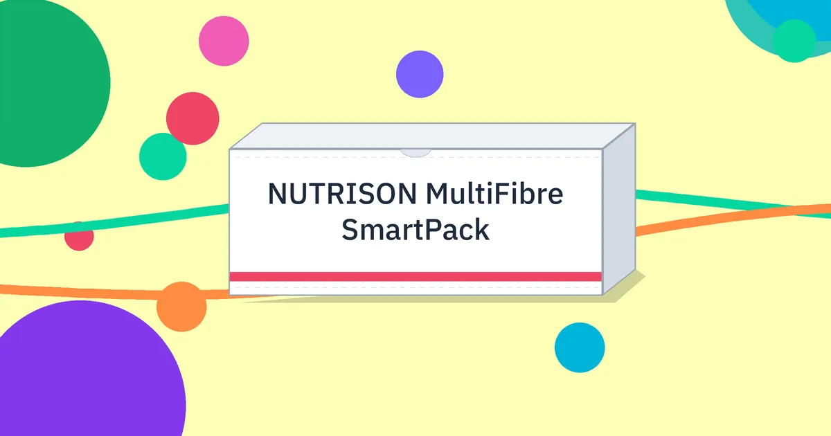 Symbolbild: Packung mit der Aufschrift NUTRISON MultiFibre SmartPack (PZN 14132248) – Verfügbarkeit und Bezug in Apotheken in Frankfurt am Main