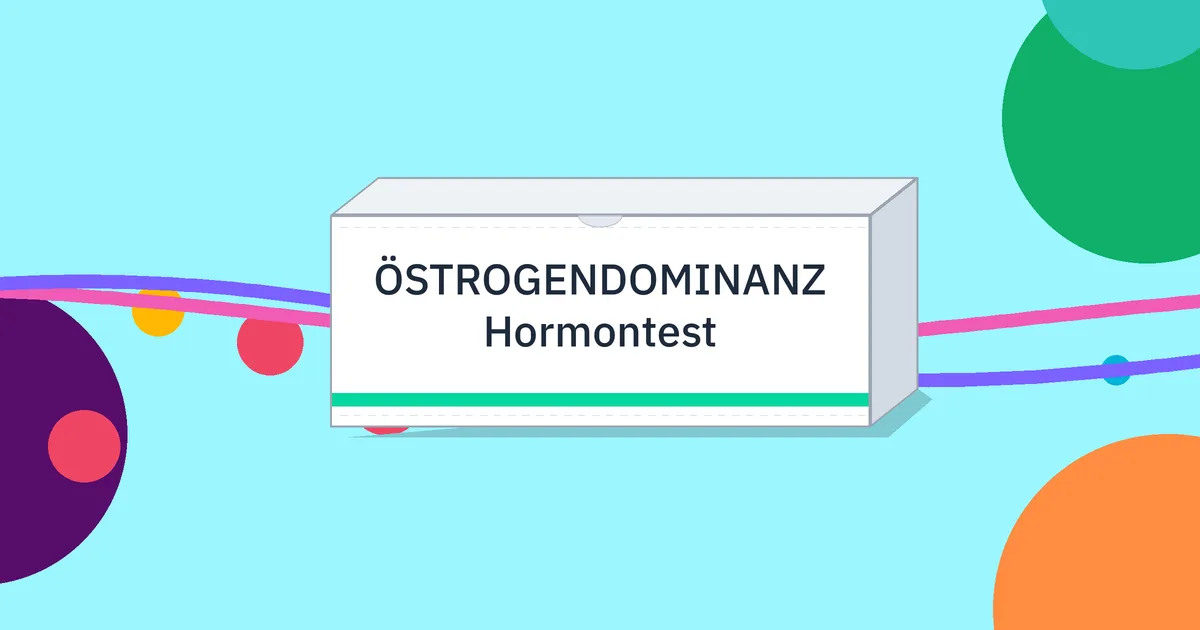 Symbolbild: Packung mit der Aufschrift ÖSTROGENDOMINANZ Hormontest (PZN 15425685) – Verfügbarkeit und Bezug in Apotheken in Frankfurt am Main