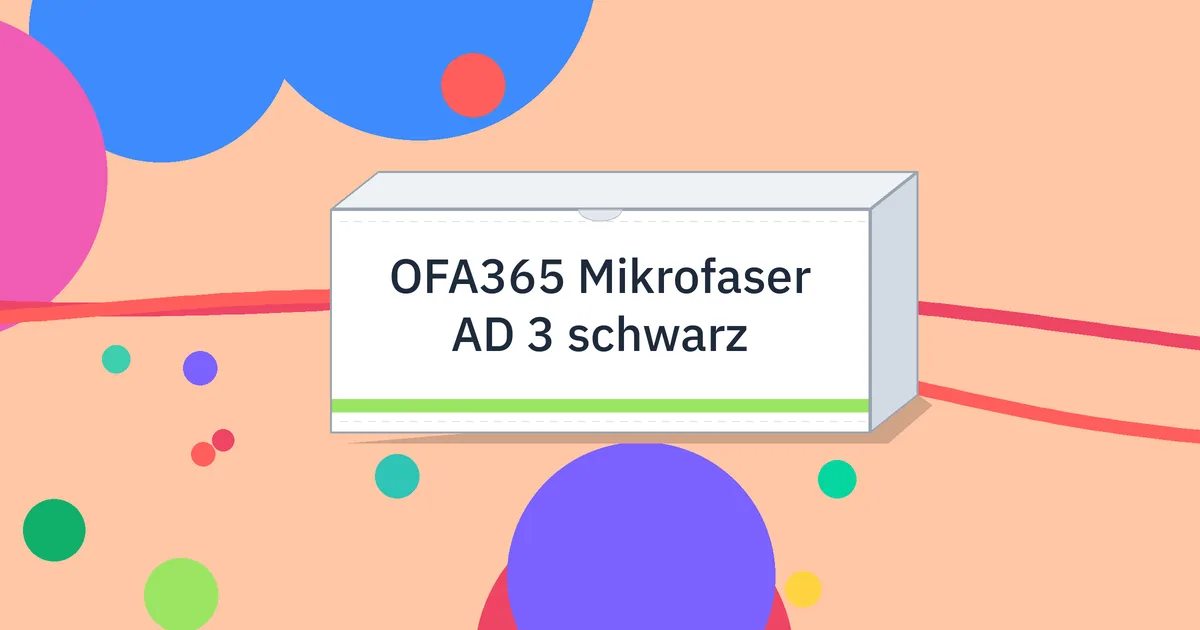 Symbolbild: Packung mit der Aufschrift OFA365 Mikrofaser AD 3 schwarz (PZN 16723953) – Verfügbarkeit und Bezug in Apotheken in Frankfurt am Main
