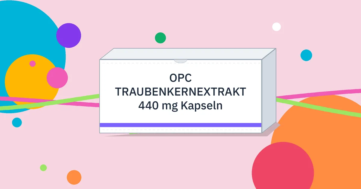 Symbolbild: Packung mit der Aufschrift OPC TRAUBENKERNEXTRAKT 440 mg Kapseln (PZN 17309546) – Verfügbarkeit und Bezug in Apotheken in Frankfurt am Main