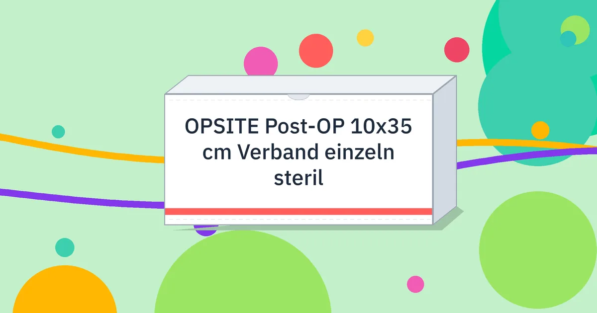 Symbolbild: Packung mit der Aufschrift OPSITE Post-OP 10x35 cm Verband einzeln steril (PZN 01447513) – Verfügbarkeit und Bezug in Apotheken in Frankfurt am Main