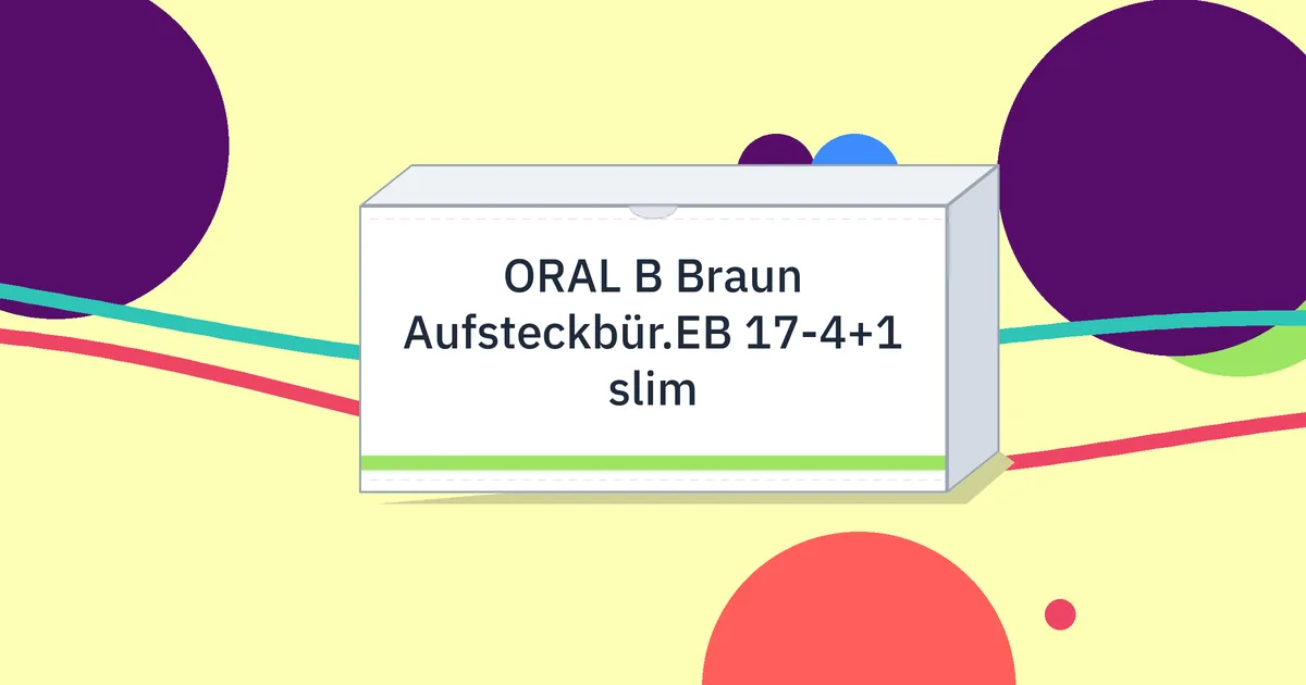 Symbolbild: Packung mit der Aufschrift ORAL B Braun Aufsteckbür.EB 17-4+1 slim (PZN 02466501) – Verfügbarkeit und Bezug in Apotheken in Frankfurt am Main