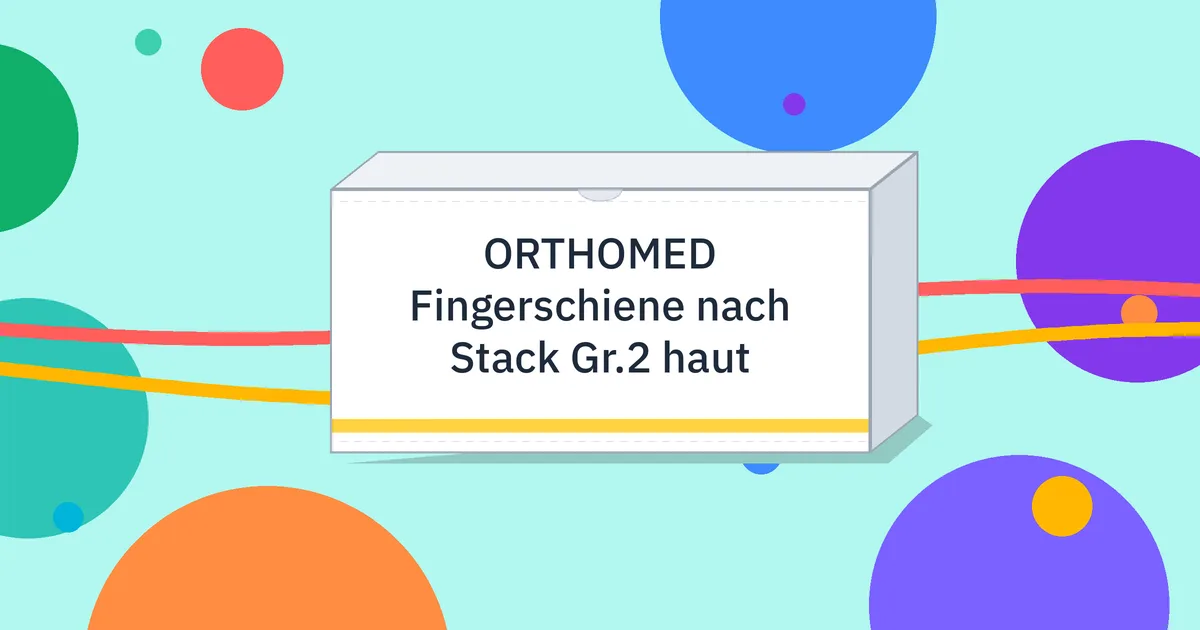 Symbolbild: Packung mit der Aufschrift ORTHOMED Fingerschiene nach Stack Gr.2 haut (PZN 10756319) – Verfügbarkeit und Bezug in Apotheken in Frankfurt am Main