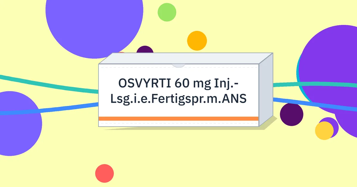 Symbolbild: Packung mit der Aufschrift OSVYRTI 60 mg Inj.-Lsg.i.e.Fertigspr.m.ANS (PZN 19890640) – Verfügbarkeit und Bezug in Apotheken in Frankfurt am Main