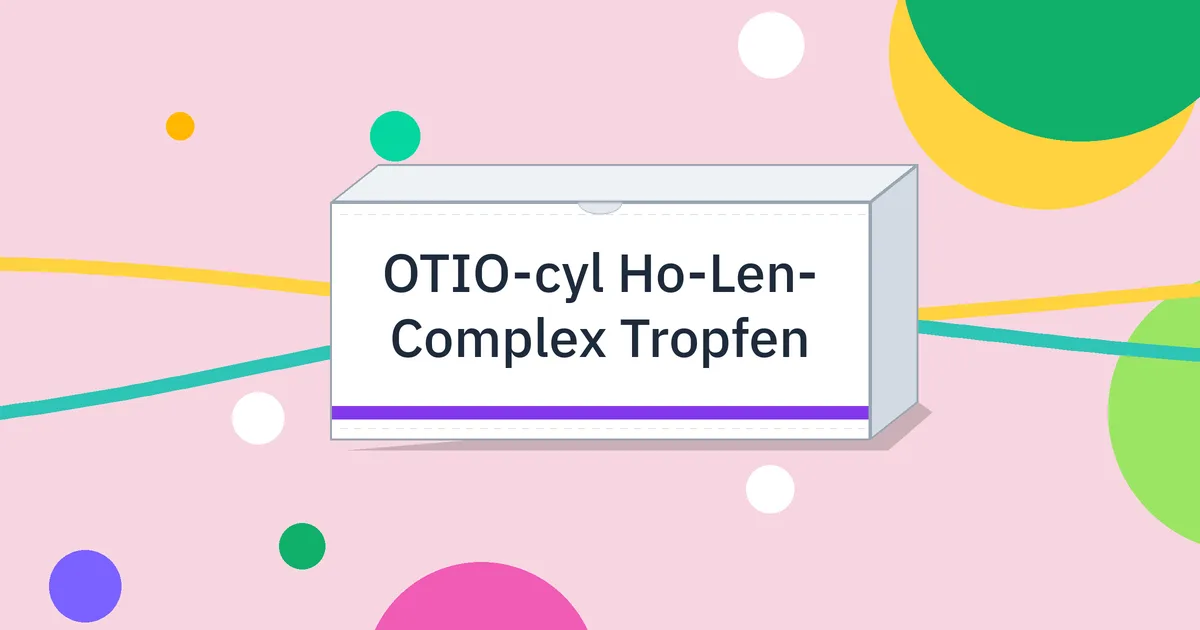 Symbolbild: Packung mit der Aufschrift OTIO-cyl Ho-Len-Complex Tropfen (PZN 07653432) – Verfügbarkeit und Bezug in Apotheken in Frankfurt am Main