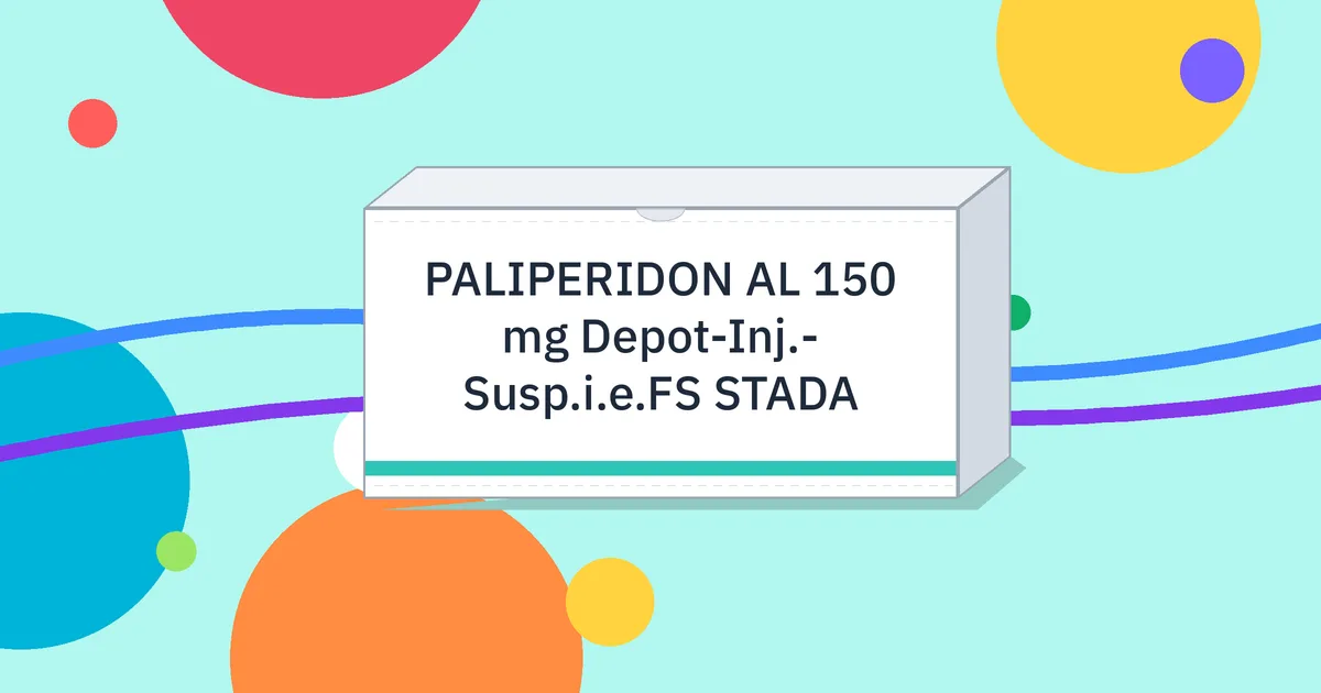 Symbolbild: Packung mit der Aufschrift PALIPERIDON AL 150 mg Depot-Inj.-Susp.i.e.FS STADA (PZN 19115562) – Verfügbarkeit und Bezug in Apotheken in Frankfurt am Main