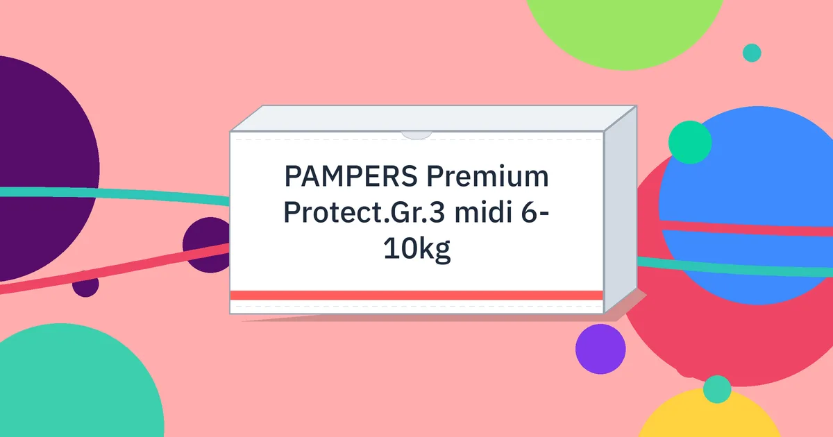 Symbolbild: Packung mit der Aufschrift PAMPERS Premium Protect.Gr.3 midi 6-10kg (PZN 19752493) – Verfügbarkeit und Bezug in Apotheken in Frankfurt am Main