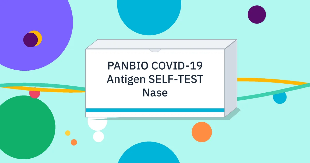 Symbolbild: Packung mit der Aufschrift PANBIO COVID-19 Antigen SELF-TEST Nase (PZN 17508062) – Verfügbarkeit und Bezug in Apotheken in Frankfurt am Main