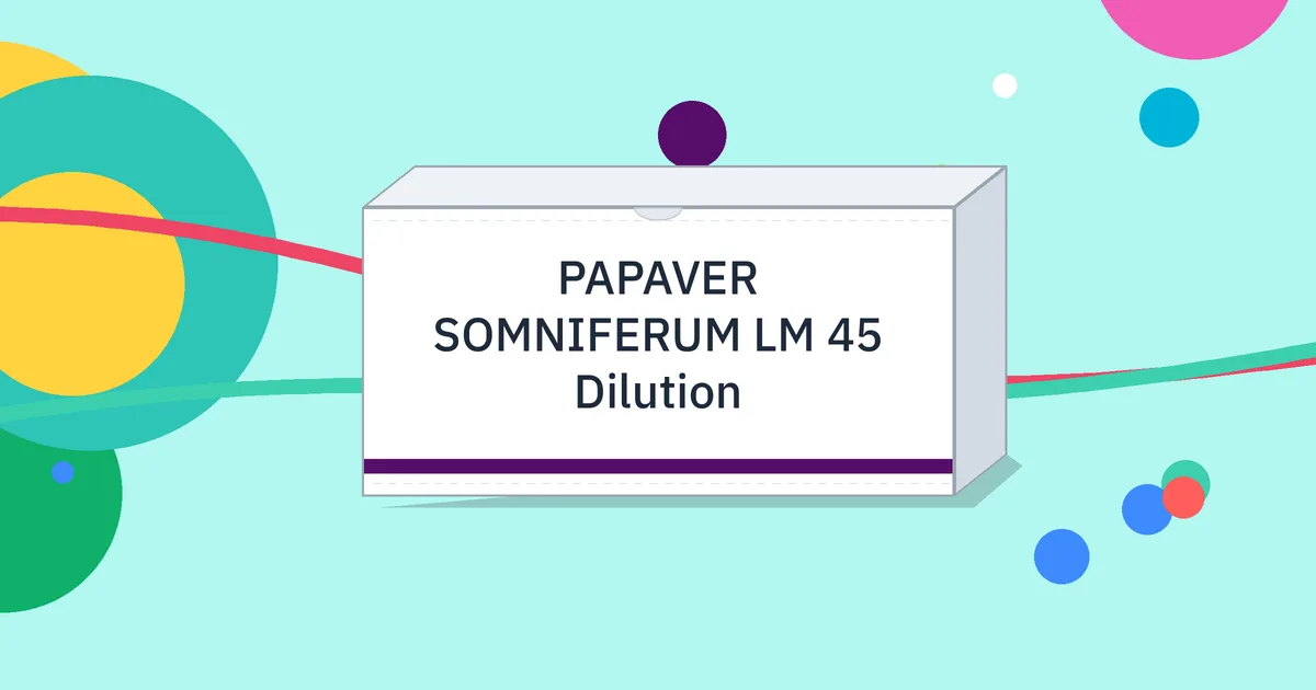 Symbolbild: Packung mit der Aufschrift PAPAVER SOMNIFERUM LM 45 Dilution (PZN 12976077) – Verfügbarkeit und Bezug in Apotheken in Frankfurt am Main