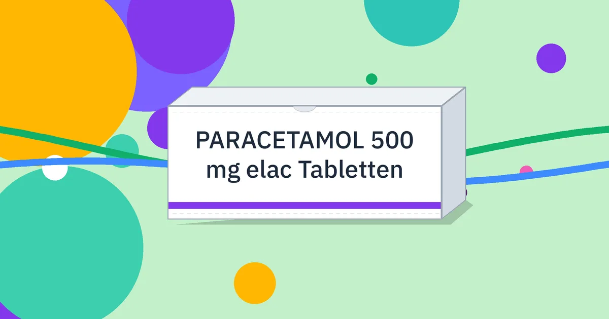 Symbolbild: Packung mit der Aufschrift PARACETAMOL 500 mg elac Tabletten (PZN 11038187) – Verfügbarkeit und Bezug in Apotheken in Frankfurt am Main