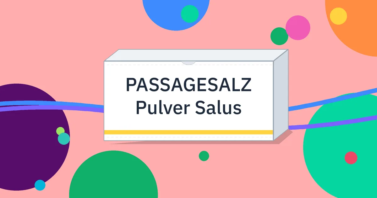 Symbolbild: Packung mit der Aufschrift PASSAGESALZ Pulver Salus (PZN 00293628) – Verfügbarkeit und Bezug in Apotheken in Frankfurt am Main