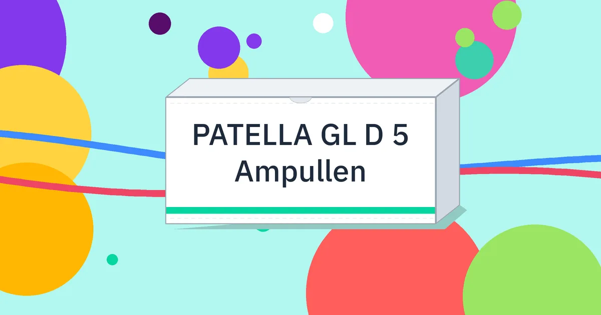 Symbolbild: Packung mit der Aufschrift PATELLA GL D 5 Ampullen (PZN 04621963) – Verfügbarkeit und Bezug in Apotheken in Frankfurt am Main