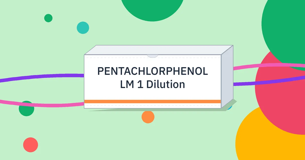 Symbolbild: Packung mit der Aufschrift PENTACHLORPHENOL LM 1 Dilution (PZN 13634031) – Verfügbarkeit und Bezug in Apotheken in Frankfurt am Main