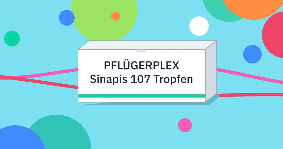 Symbolbild: Packung mit der Aufschrift PFLÜGERPLEX Sinapis 107 Tropfen (PZN 04877295) – Verfügbarkeit und Bezug in Apotheken in Frankfurt am Main