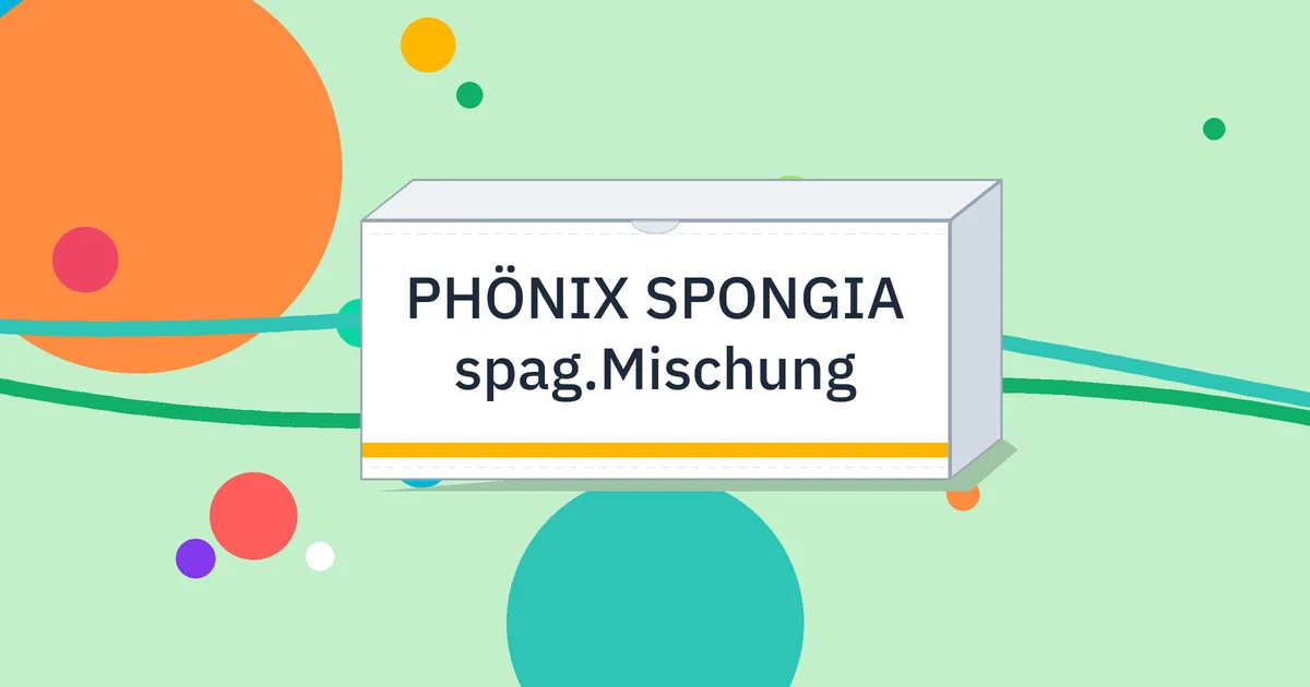 Symbolbild: Packung mit der Aufschrift PHÖNIX SPONGIA spag.Mischung (PZN 04223777) – Verfügbarkeit und Bezug in Apotheken in Frankfurt am Main