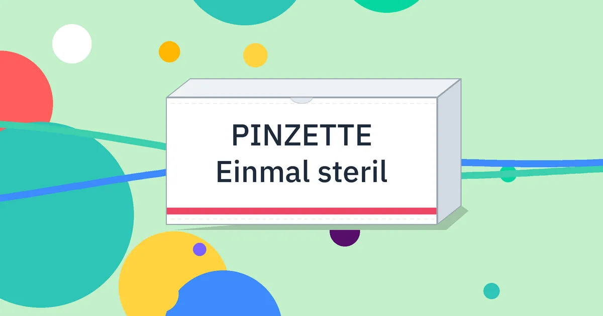 Symbolbild: Packung mit der Aufschrift PINZETTE Einmal steril (PZN 02819922) – Verfügbarkeit und Bezug in Apotheken in Frankfurt am Main