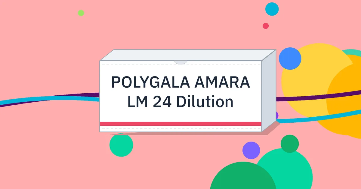 Symbolbild: Packung mit der Aufschrift POLYGALA AMARA LM 24 Dilution (PZN 13661619) – Verfügbarkeit und Bezug in Apotheken in Frankfurt am Main