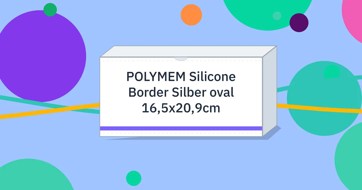 Symbolbild: Packung mit der Aufschrift POLYMEM Silicone Border Silber oval 16,5x20,9cm (PZN 19251667) – Verfügbarkeit und Bezug in Apotheken in Frankfurt am Main