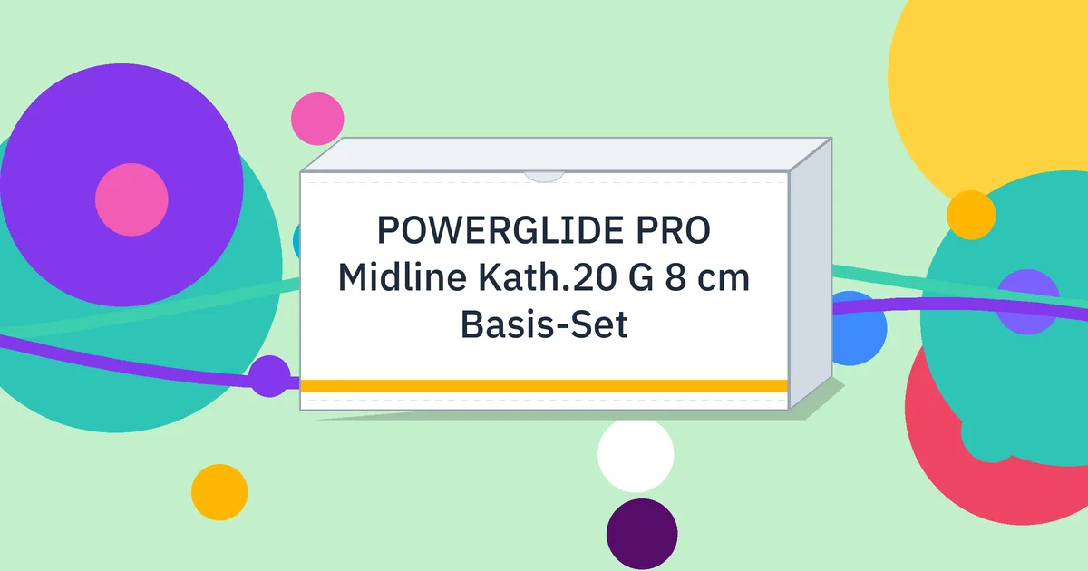Symbolbild: Packung mit der Aufschrift POWERGLIDE PRO Midline Kath.20 G 8 cm Basis-Set (PZN 17151246) – Verfügbarkeit und Bezug in Apotheken in Frankfurt am Main