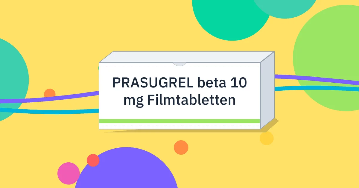 Symbolbild: Packung mit der Aufschrift PRASUGREL beta 10 mg Filmtabletten (PZN 14330876) – Verfügbarkeit und Bezug in Apotheken in Frankfurt am Main