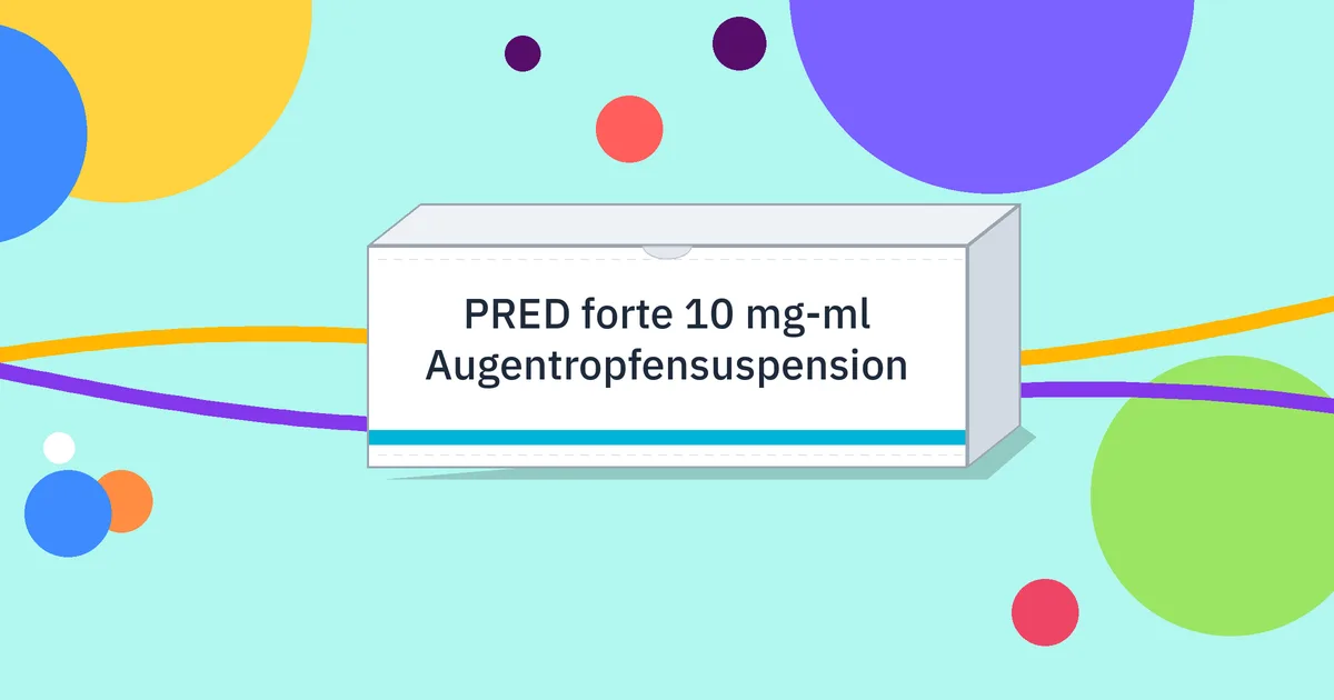 Symbolbild: Packung mit der Aufschrift PRED forte 10 mg-ml Augentropfensuspension (PZN 03119865) – Verfügbarkeit und Bezug in Apotheken in Frankfurt am Main