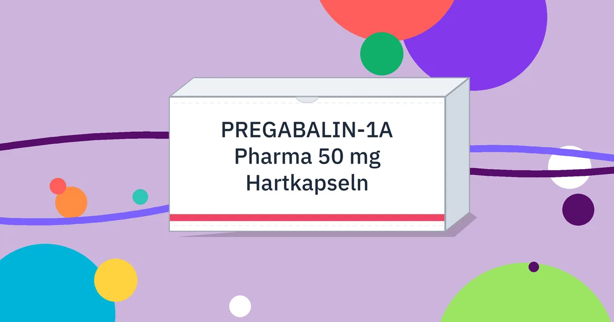 Symbolbild: Packung mit der Aufschrift PREGABALIN-1A Pharma 50 mg Hartkapseln (PZN 10973034) – Verfügbarkeit und Bezug in Apotheken in Frankfurt am Main