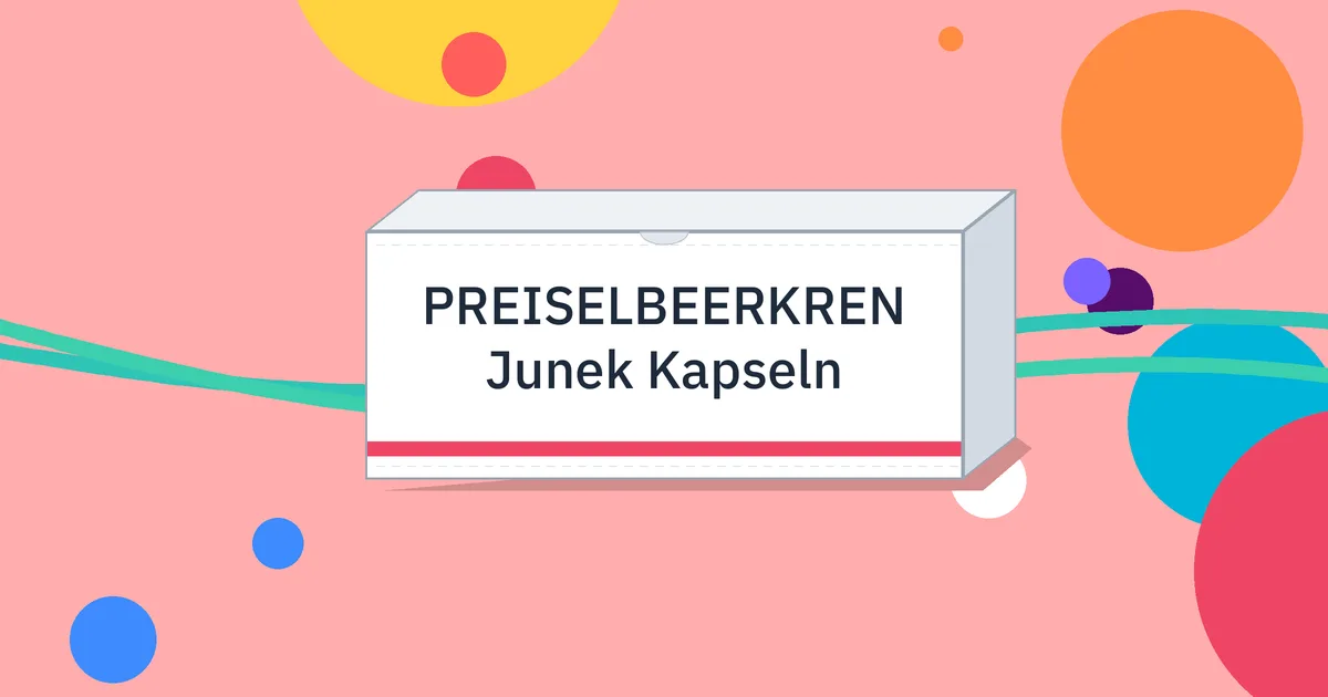 Symbolbild: Packung mit der Aufschrift PREISELBEERKREN Junek Kapseln (PZN 10307248) – Verfügbarkeit und Bezug in Apotheken in Frankfurt am Main