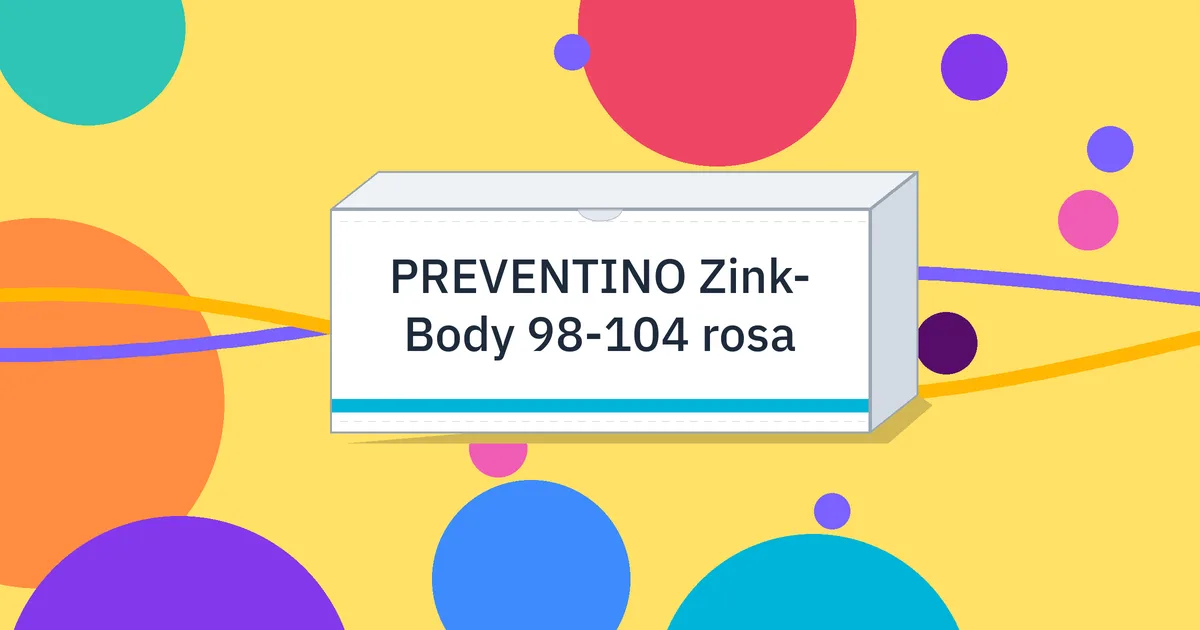 Symbolbild: Packung mit der Aufschrift PREVENTINO Zink-Body 98-104 rosa (PZN 12447580) – Verfügbarkeit und Bezug in Apotheken in Frankfurt am Main