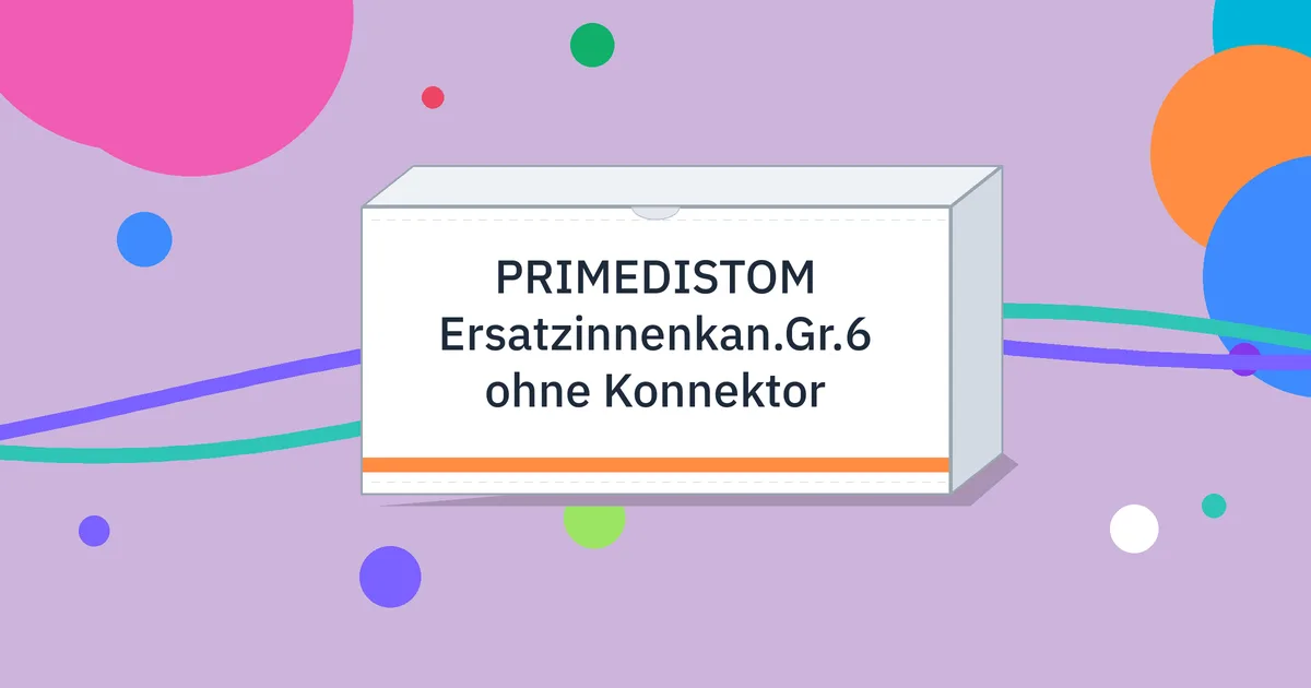 Symbolbild: Packung mit der Aufschrift PRIMEDISTOM Ersatzinnenkan.Gr.6 ohne Konnektor (PZN 10257409) – Verfügbarkeit und Bezug in Apotheken in Frankfurt am Main