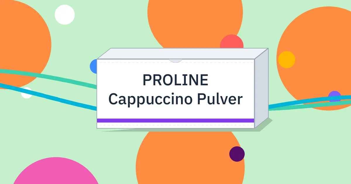Symbolbild: Packung mit der Aufschrift PROLINE Cappuccino Pulver (PZN 10832612) – Verfügbarkeit und Bezug in Apotheken in Frankfurt am Main
