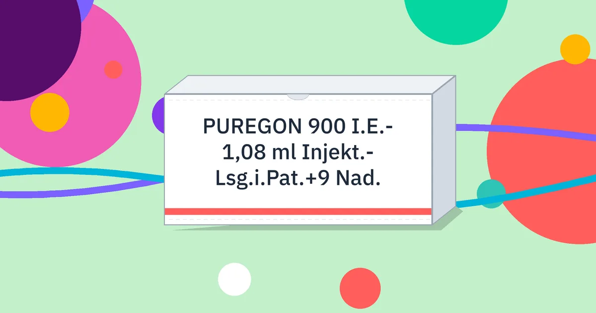 Symbolbild: Packung mit der Aufschrift PUREGON 900 I.E.-1,08 ml Injekt.-Lsg.i.Pat.+9 Nad. (PZN 16320480) – Verfügbarkeit und Bezug in Apotheken in Frankfurt am Main