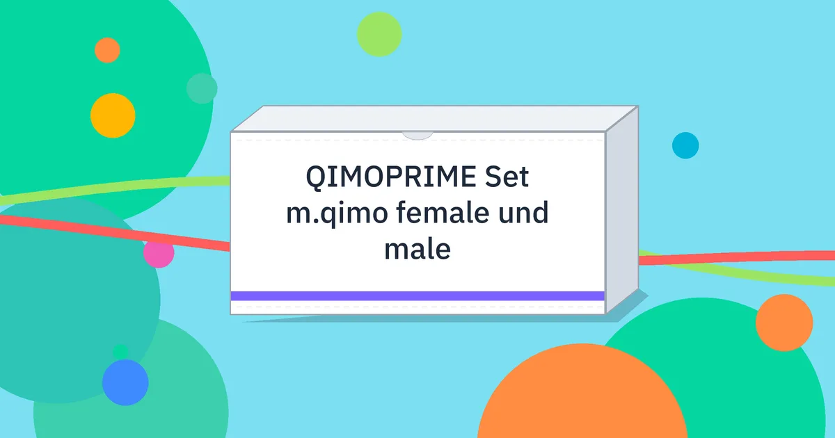 Symbolbild: Packung mit der Aufschrift QIMOPRIME Set m.qimo female und male (PZN 14287956) – Verfügbarkeit und Bezug in Apotheken in Frankfurt am Main