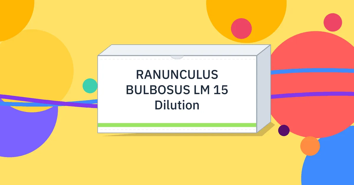 Symbolbild: Packung mit der Aufschrift RANUNCULUS BULBOSUS LM 15 Dilution (PZN 13046274) – Verfügbarkeit und Bezug in Apotheken in Frankfurt am Main